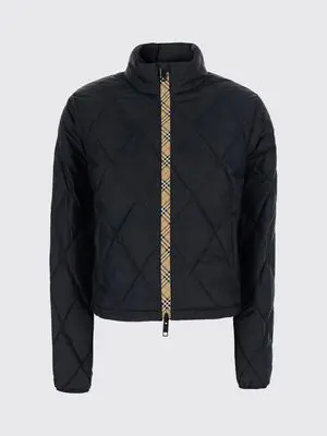 Burberry Quilted Nylon High Neck Zip Closure Short Puffer Jacket
