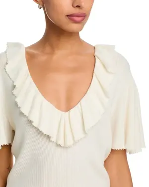 Paige Inaya Merino Wool & Cotton Top - Ivory
