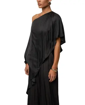 JLUXLABEL Brisa One Shoulder Top - Black