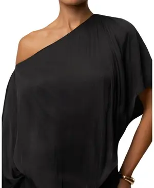 JLUXLABEL Brisa One Shoulder Top - Black