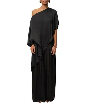 JLUXLABEL Brisa One Shoulder Top - Black