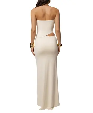 JLUXLABEL Strapless Maxi Dress With "u" Hardware Detail