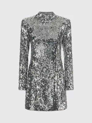 Balmain Embellished Sequined High Neck Mini Dress