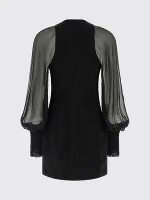 Balmain Jersey Sheath Mini Dress With Puff Sleeves