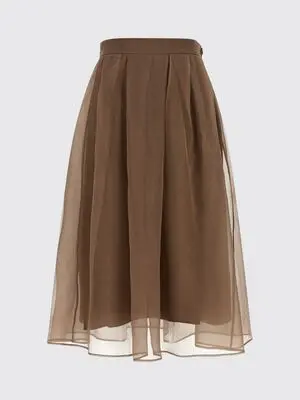 Brunello Cucinelli High-waisted Silk Midi Full Skirt