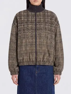 Brunello Cucinelli Relaxed Fit Sequined Prince Of Wales Check Wool Bomber Jacket