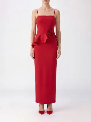 ROTATE BY BIRGER CHRISTENSEN Maxi Dress With Rose Embellishment - Red