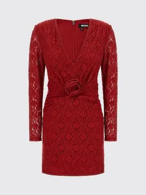 ROTATE BY BIRGER CHRISTENSEN Lace Rose Embellished V-neck Mini Dress