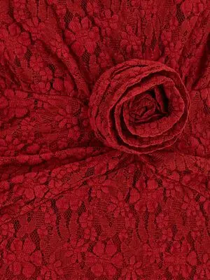 ROTATE BY BIRGER CHRISTENSEN Lace Rose Embellished V-neck Mini Dress
