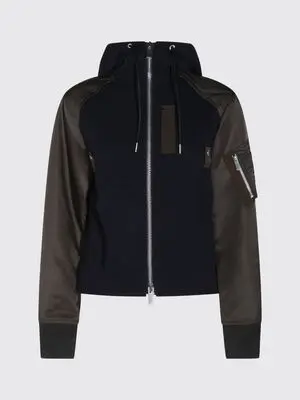 Sacai Zip-up Hooded Bomber Jacket - Navy