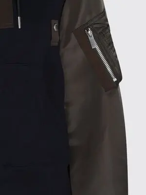 Sacai Zip-up Hooded Bomber Jacket - Navy