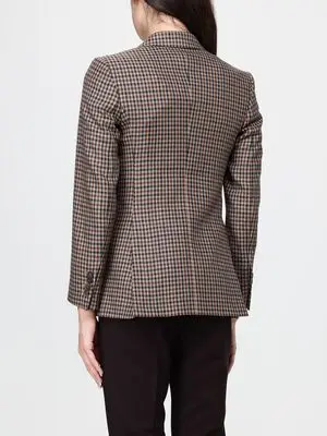 Max Mara Prince Of Wales Pure Wool Double-breasted Blazer - Beige