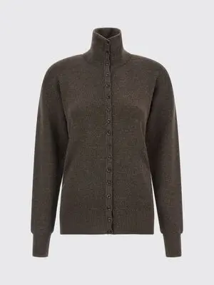 LEMAIRE Wool High-neck Cardigan - Earth
