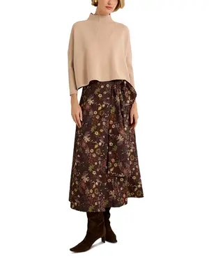 MARIE OLIVER Claudie Mock Neck Crop Top