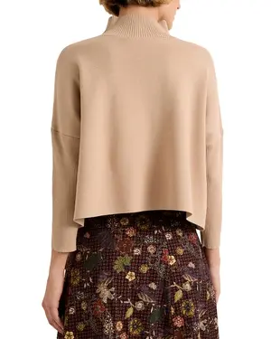 MARIE OLIVER Claudie Mock Neck Crop Top