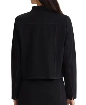 Misook Relaxed Luxestretch Ponte Contrast Stitch Jacket