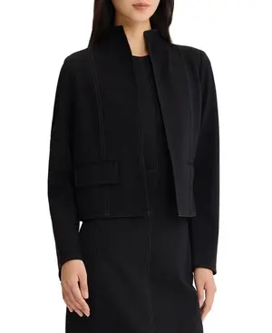 Misook Relaxed Luxestretch Ponte Contrast Stitch Jacket