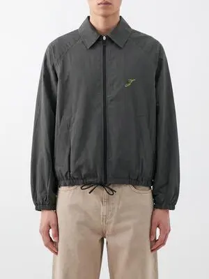 Jacquemus Nylon Shirt Jacket With Zip Closure And Embroidered Logo