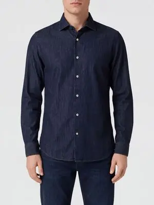 Eleventy Slim Fit Long-sleeved Cotton Shirt With French Collar