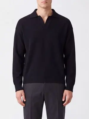 ROBERTO COLLINA Merino Wool Polo - Black