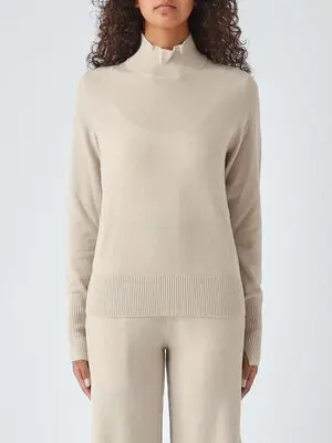 Pinko Slim Fit Wool And Cashmere Turtleneck Sweater - Beige