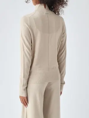 Pinko Slim Fit Wool And Cashmere Turtleneck Sweater - Beige