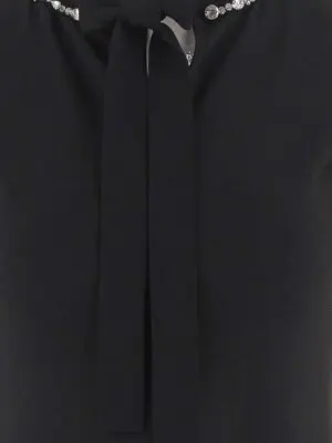 Valentino Garavani Viscose Blend A-line Mini Dress With Jeweled Scarf Neck