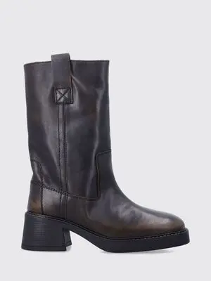 MIISTA Bi-aged Leather Mid-calf Biker Boots
