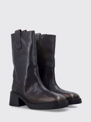 MIISTA Bi-aged Leather Mid-calf Biker Boots