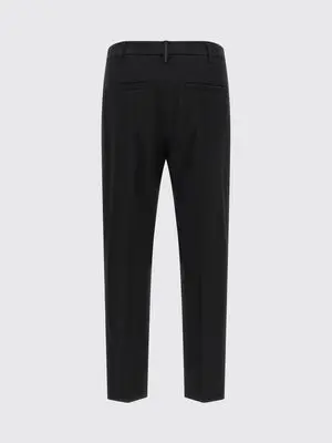 Brunello Cucinelli Slim Fit Stretch-virgin Wool Trousers With Monili Embroidery - Black