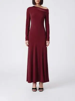 Alberta Ferretti ALBERTA FERRETTI One-Shoulder Midi Dress With Slit Red