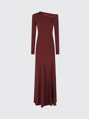 Alberta Ferretti One-shoulder Midi Dress With Slit - Red