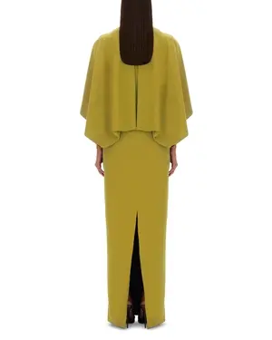 Rachel Gilbert Amara Long Sleeve Cape Gown