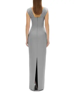 Rachel Gilbert Embellished Square Neck Gown