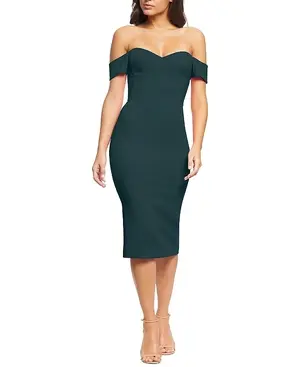 Dress The Population Bailey Midi Dress Pine