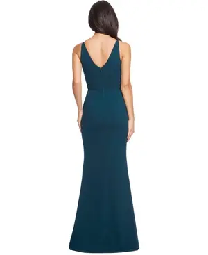 Dress The Population Jordan Plunge Neck Gown - Pine