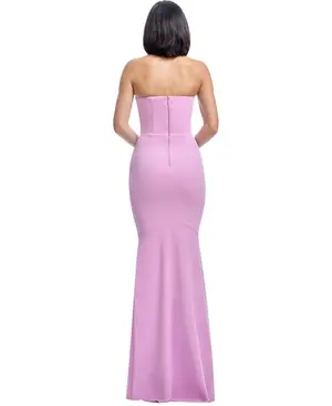 Dress The Population Izzy Strapless Plunge Panel Mermaid Gown - Lavender