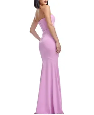 Dress The Population Izzy Strapless Plunge Panel Mermaid Gown - Lavender