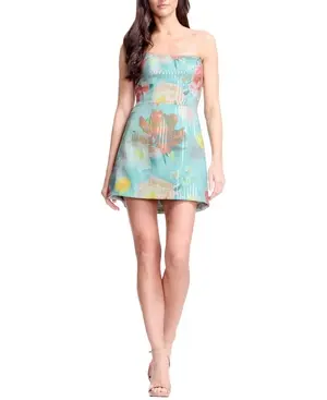 Dress The Population Amity Strapless Floral Sequin Mini Dress