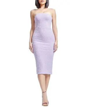 Dress The Population Viviana Strapless Sequin Bodycon Midi Dress - Lavender