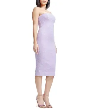 Dress The Population Viviana Strapless Sequin Bodycon Midi Dress