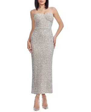 Dress The Population Vada Sequin Midi Dress - Opal
