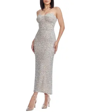 Dress The Population Vada Sequin Midi Dress - Opal