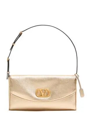 Valentino Garavani Mini Calfskin Shoulder Bag With Adjustable Handle And Magnetic Closure, 12 Cm Height - Oro