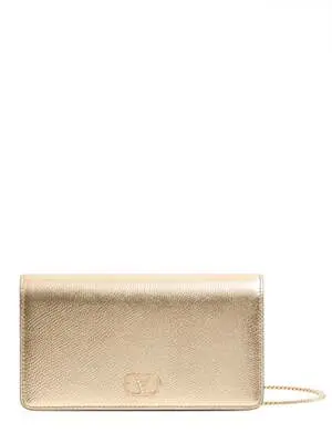 Valentino Garavani Mini Crystal-logo Magnetic Clutch Bag, 11 Cm Height, 20 Cm Width, 3.5 Cm Depth