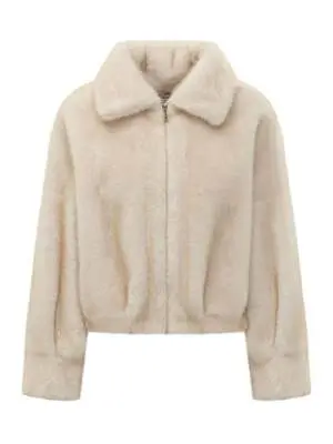 VALENTINI 1972 Eco Mink Mini Fur-style Jacket - Vanilla