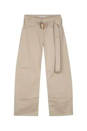 Acne Studios Organic Cotton Trousers With Leather Patch Detail