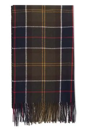 Barbour Checkered Scarf With Fringed Edges