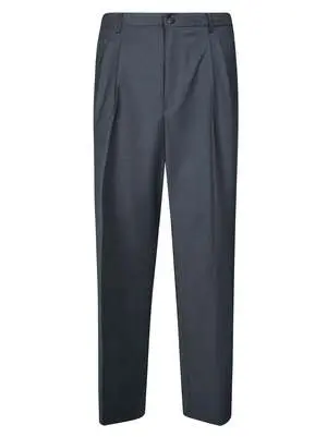 AMARANTO Relaxed Fit Pleated Trousers - Grigio