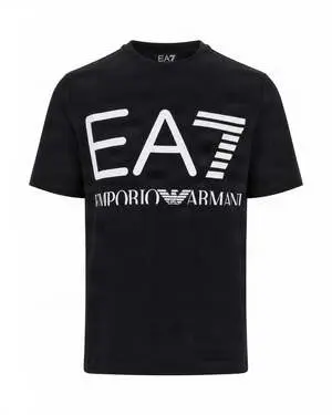 EA7 S Graphic Cotton T-shirt - Black